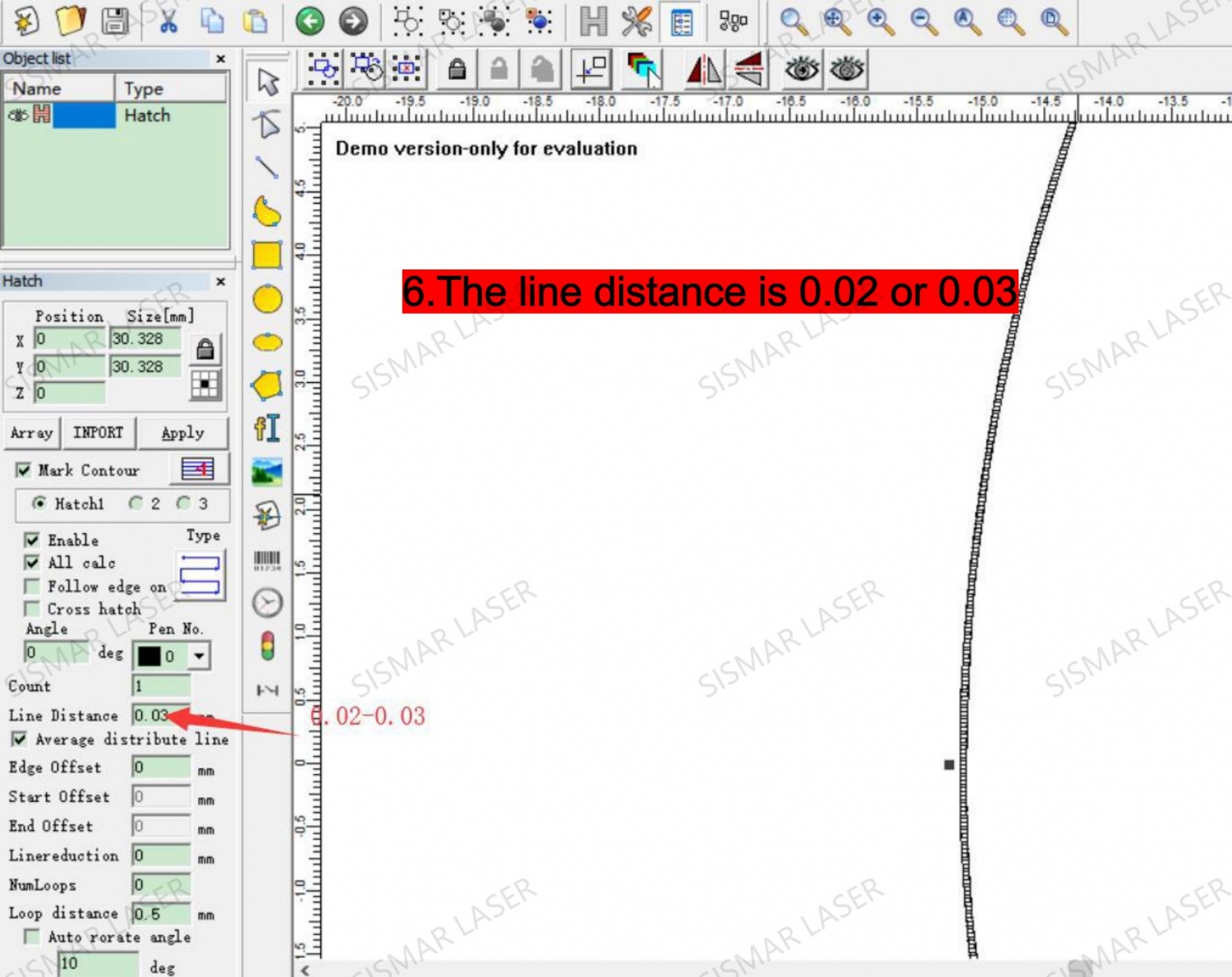How to set Hatch in EZCAD software – Sismar Laser